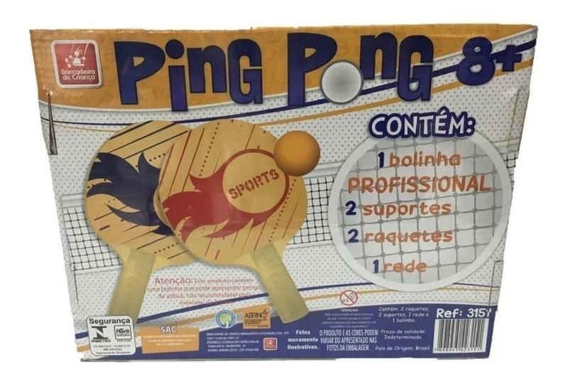 Jogo Ping Pong Kit C/ Raquetes, Rede E Bolinha - Brincadeira de Criança ...