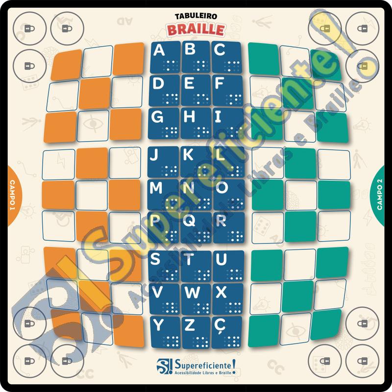 Jogo Tabuleiro Braille Visual - Supereficiente Acessibilidade - Jogo de ...