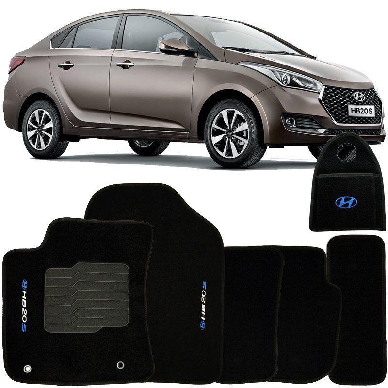 Jogo Tapete Automotivo Carpete + Lixeira Hyundai Hb20S 2014 à 2019 Soft ...