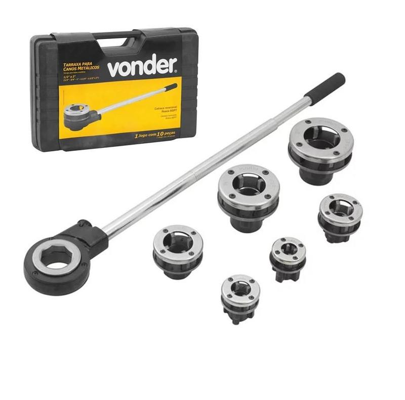 Jogo Tarraxa Manual Tubo Ferro 1/2" a 2"Pol. BSP Vonder - Tarraxa ...