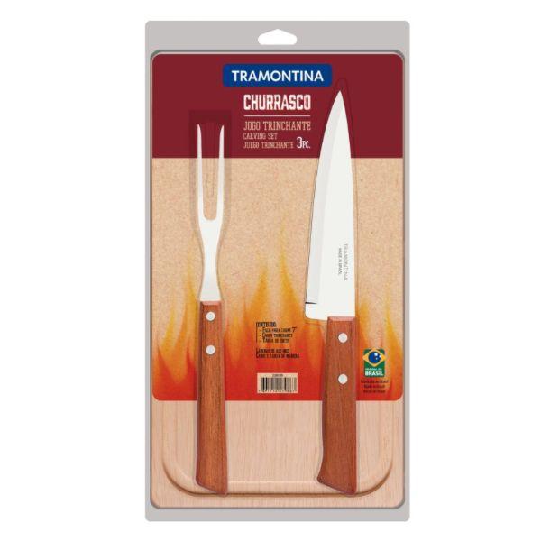 Jogo Trinchante Churrasco 3pc Naturalle Tramontina - Conjunto ...