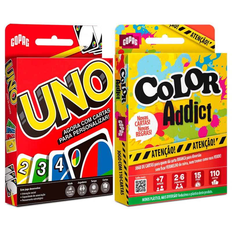 Jogos de Cartas UNO + Color Addict COPAG - Deck de Cartas - Magazine Luiza