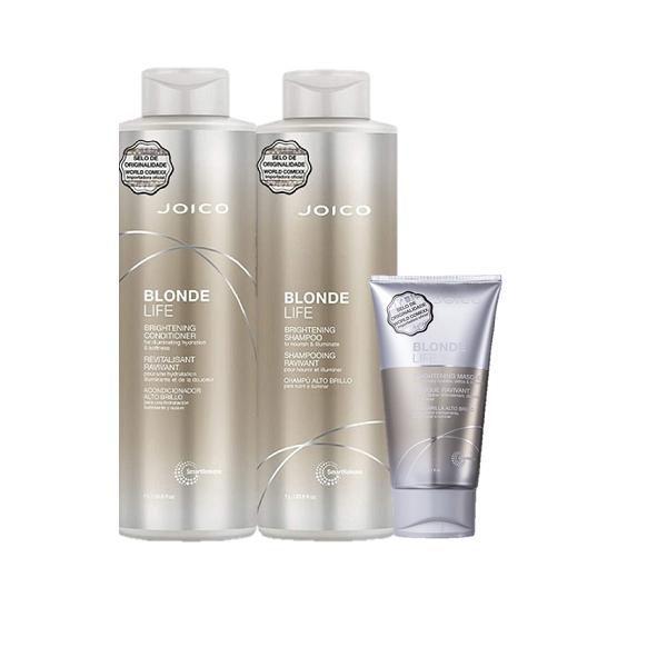 Joico Blonde Life Brightening Shampoo 1L Condicionador 1L Mascara 150ml ...