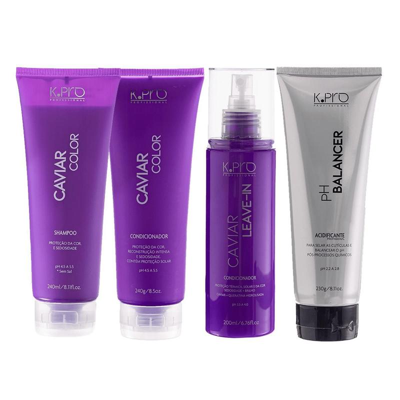 K.Pro Caviar Shamp + Condicionador + Leave-in + pH Balancer - Kit de ...