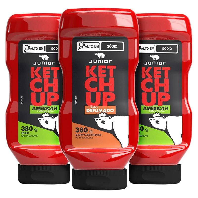 Ketchup Defumado Americano Junior 380g - Combo 3 Frascos - Ketchup ...