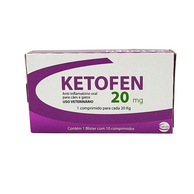 Ketofen 20mg 10 comp Ceva Anti-inflamatório Cães e Gatos - Farmácia Pet ...