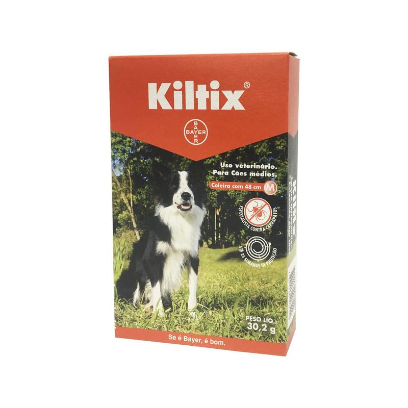 Kiltix Coleira Carrapaticida Média 48cm - Elanco - Coleira para ...