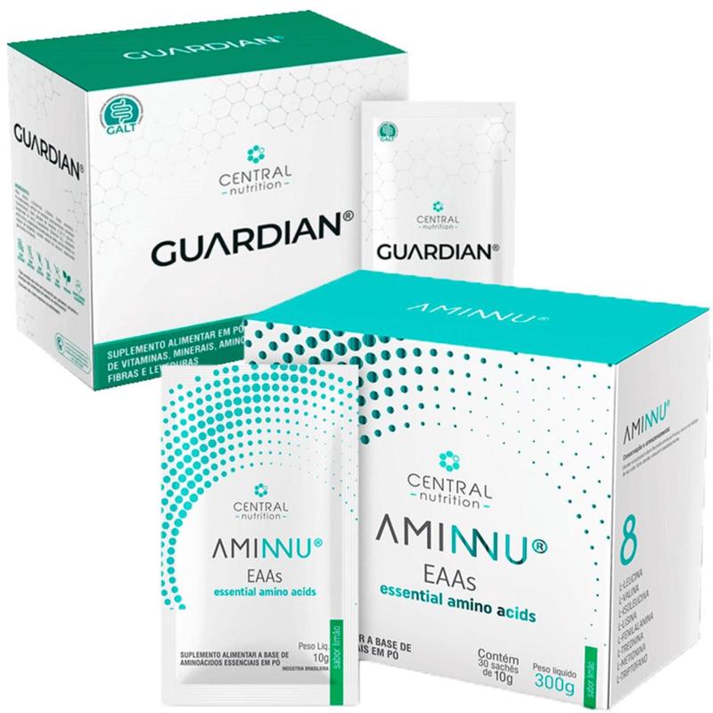 KIT 01 Guardian Tangerina 8G 30 Sachês + 01 Aminnu Tangerina 10G 30 ...
