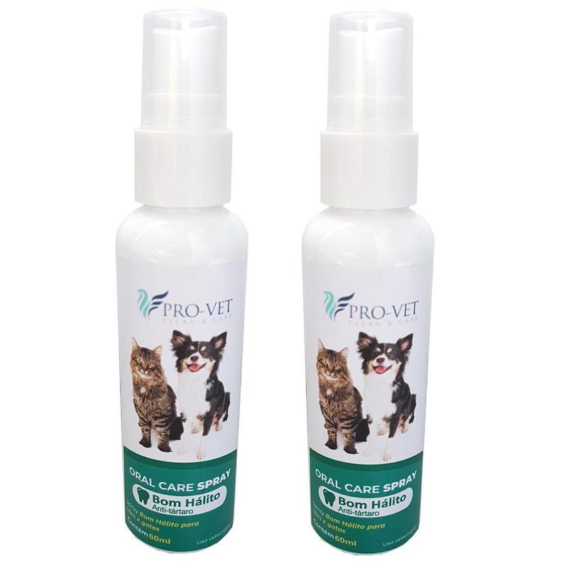 Kit 02 Anti Tartaro E Mau Hálito Spray Cães E Gatos 60Ml - Provet ...
