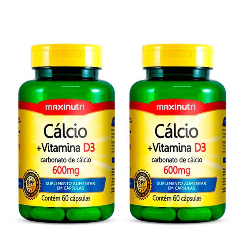 Kit 02 Calcio e Vitamina D3 600mg com 60 Capsulas Loja Maxinutri ...