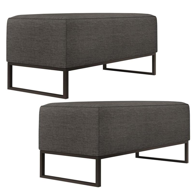 Kit 02 Puffs Decorativo Para Sala de Estar Cléo W01 Base Ferro 90 cm ...