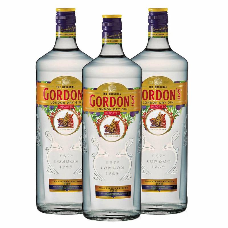 Kit 03 Gordon's London Dry Gin Inglês 750ml - DIAGEO - Gin - Magazine Luiza