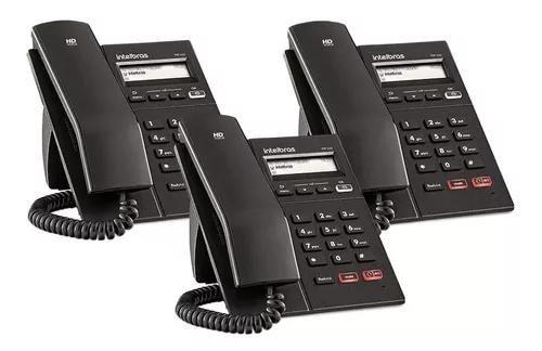KIT 03 Telefones IP VOIP Com Fio E Dislpay Monocromático Intelbras TIP ...