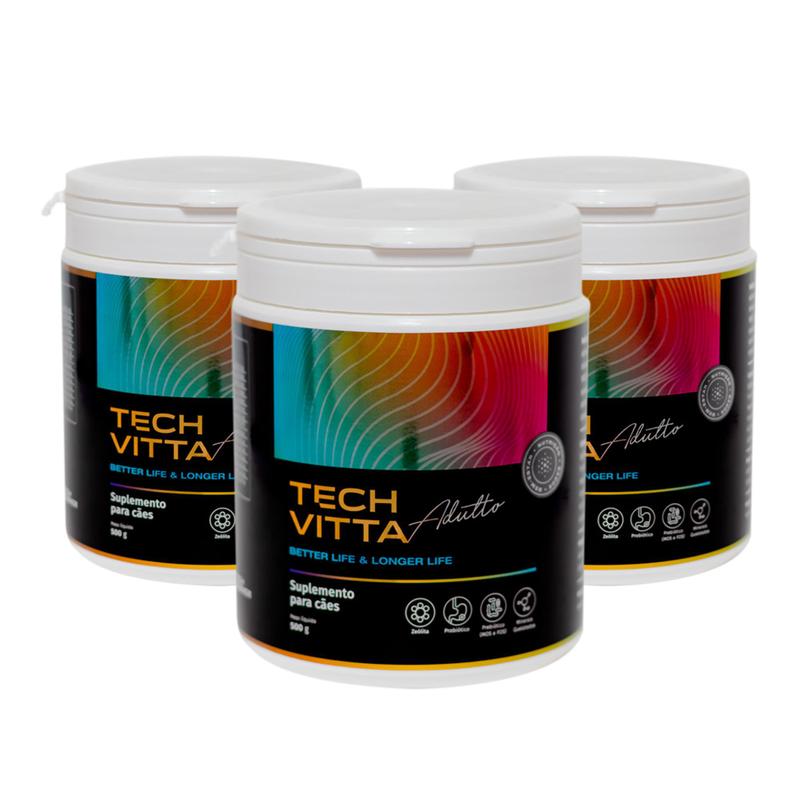 Kit 03 Un Suplemento Alimento Natural Techvitta Adulto 500g - Tech Vitta - Complemento Alimentar ...