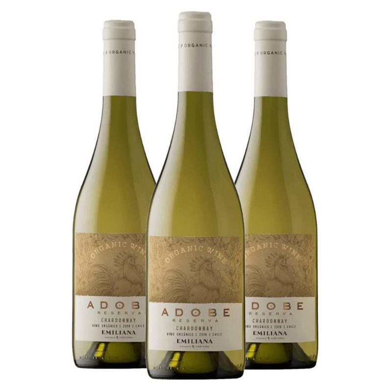Kit 03 Unidades Vinho Adobe Orgânico Chardonnay 750Ml - Vinho ...