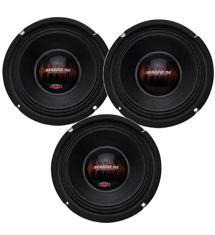 Kit 03 Woofer 8' Extreme 100w Rms Magnum Médio Grave Trio Alto Falante ...