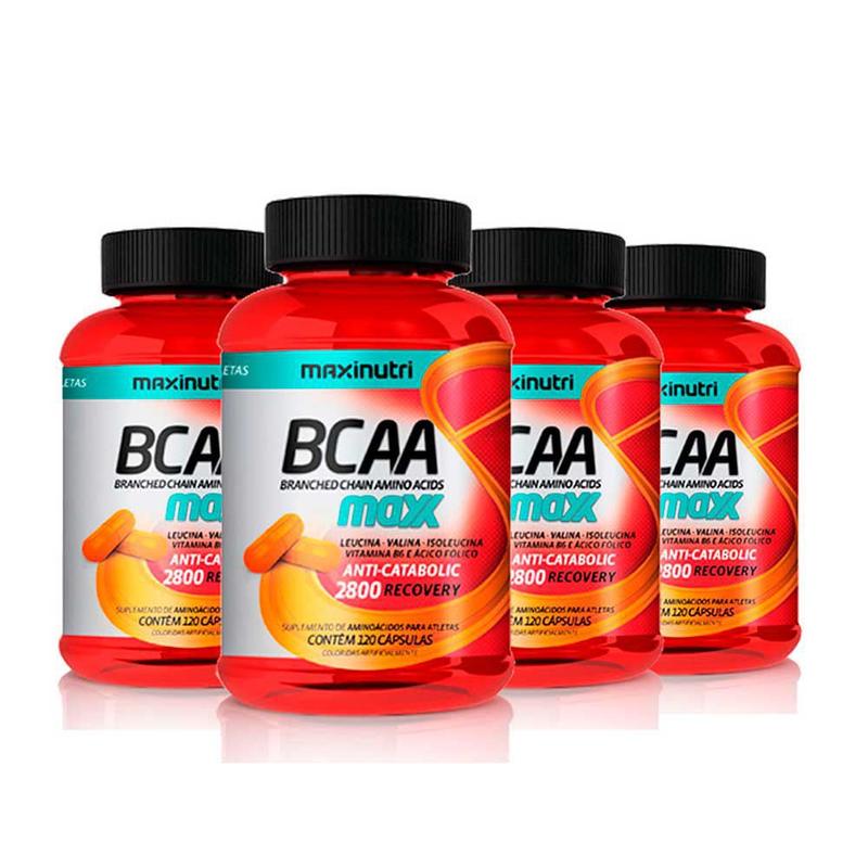 Kit 04 BCAA Maxx 2800 700mg 120 Capsulas Maxinutri - BCAA - Magazine Luiza