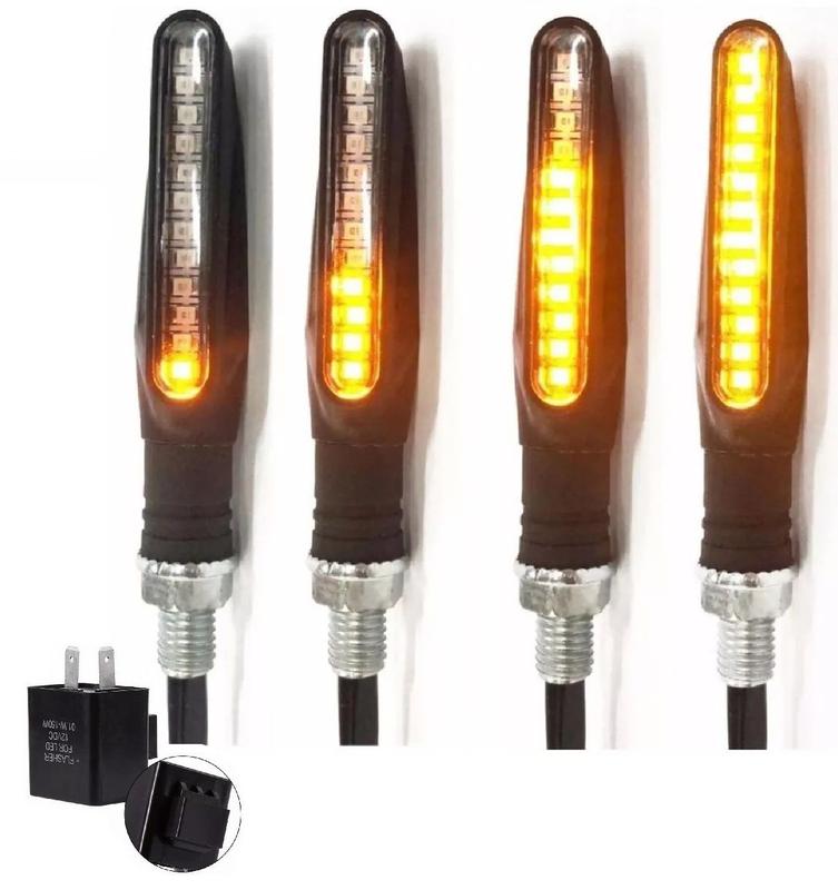 Kit 04 Piscas Slim Moto Seta Led Sequencial Universal com rele - SPI ...
