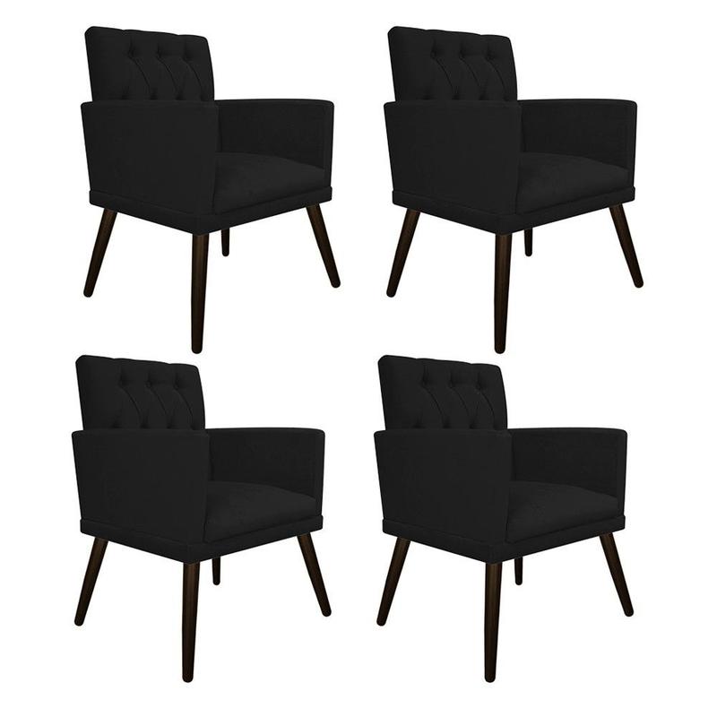 kit 04 Poltronas Nanda Palito Tabaco Suede Preto - SSS MÓVEIS - STS ...