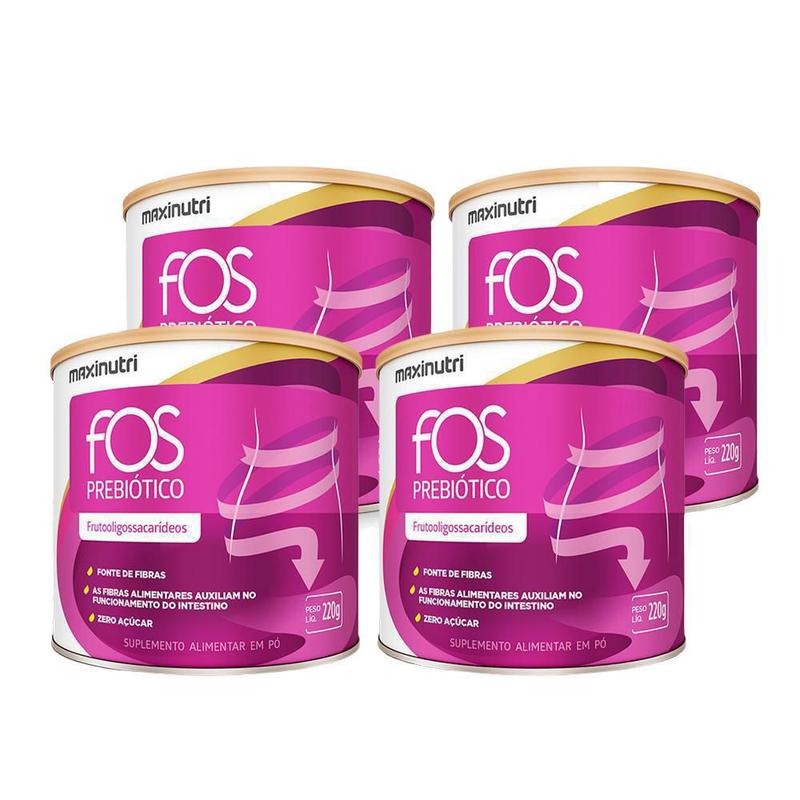 Kit 04 Suplemento Fos Fibra Prebiótica 220G Maxinutri - Fitoterápicos e ...