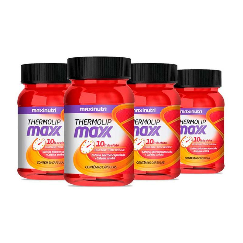 Kit 04 Termogenico ThermoLip Maxx com 60 Capsulas Maxinutri ...