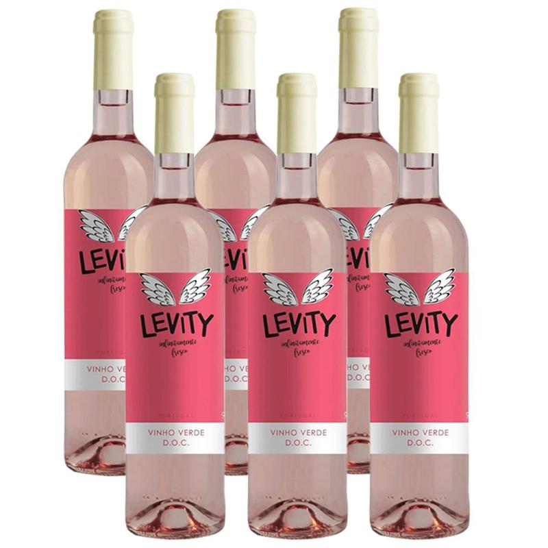 Kit 06 Unidades Vinho Verde Rosé Português Levity 750ml - Vinho ...