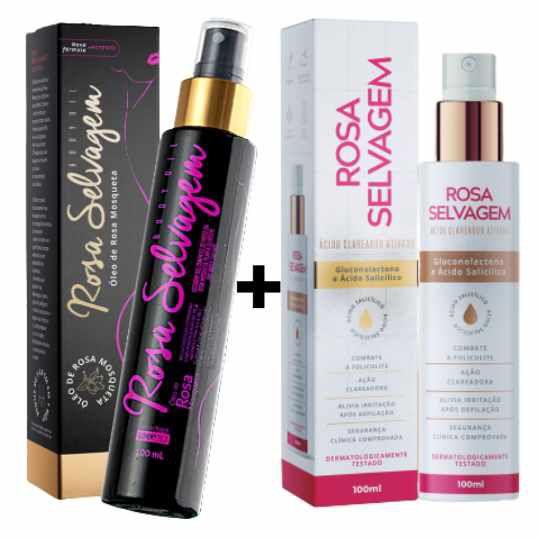 Kit 1 Rosa Selvagem Clareador 100ml + 1 Rosa Selvagem Ácido Ativado ...