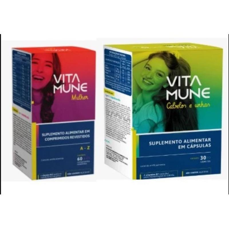 Kit 1 Vita Mune A-z Mulher para com 60 Comprimidos + 1 Vita Mune ...