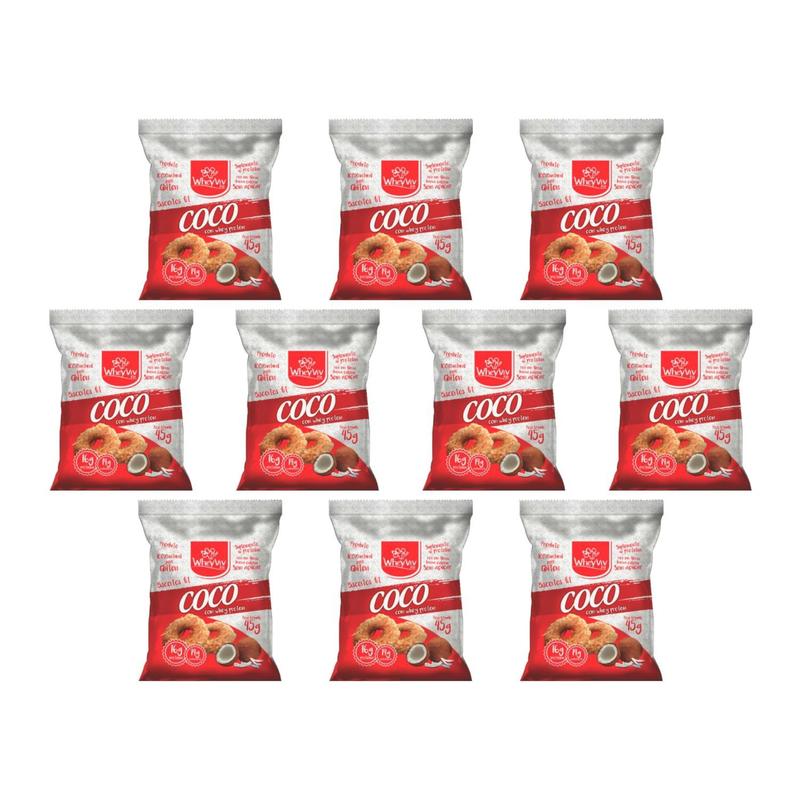 Kit 10 Biscoitos de Proteína Wheyviv Fit Sabor Coco 45g - Snack Saudável / Snack Fit - Magazine ...