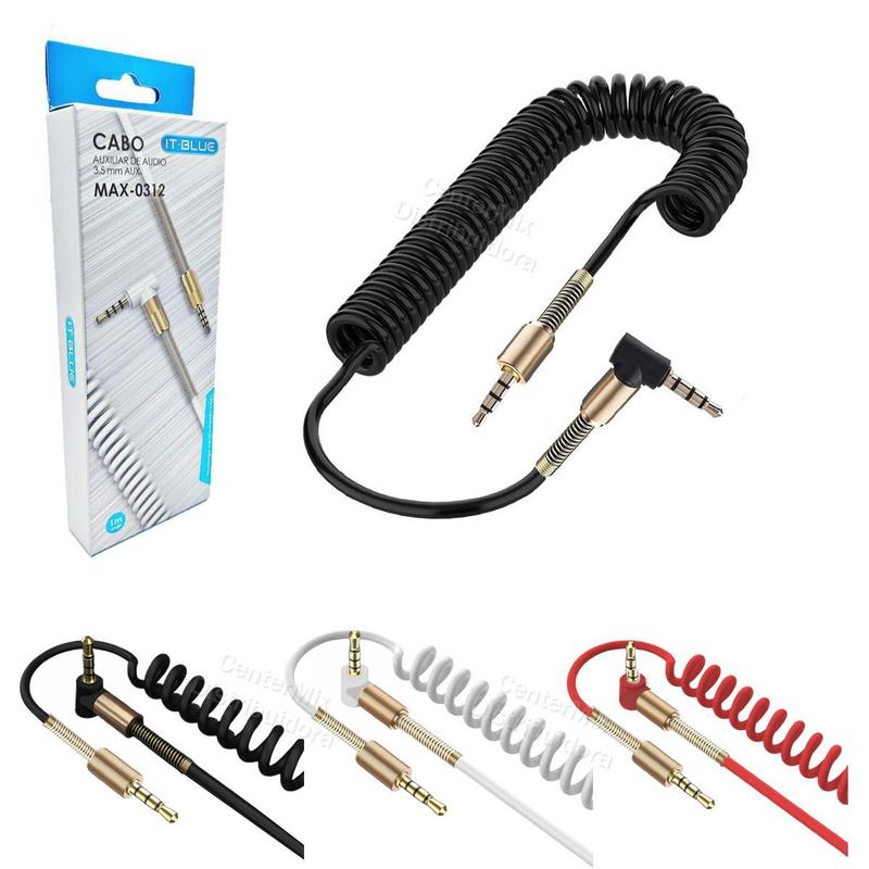Kit 10 Cabos Auxiliar Estéreo 3,5Mm 1M 4 Polos P3 MAX-0312 - IT-BLUE - Cabo para Celular ...