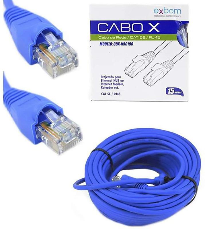 Kit 10 Cabos De Rede Internet Rj45 Cat5E 15 Metros Cbx Exbom ...