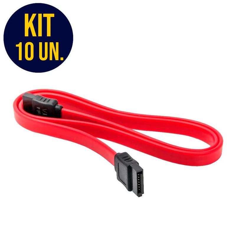 Kit 10 Cabos Sata 3 Transferência Dados Hd Ssd 50 Cm Comtac - Cabo SATA ...