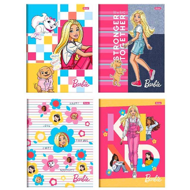 Kit 10 Cadernos Barbie Porta Secreto Escolar Costurado Menina 60 Folhas ...