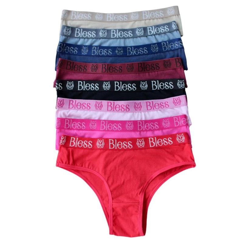 Kit 10 calcinhas tanga conforto exposto algodão feminina adulto - Bless Moda Íntima - Calcinha ...
