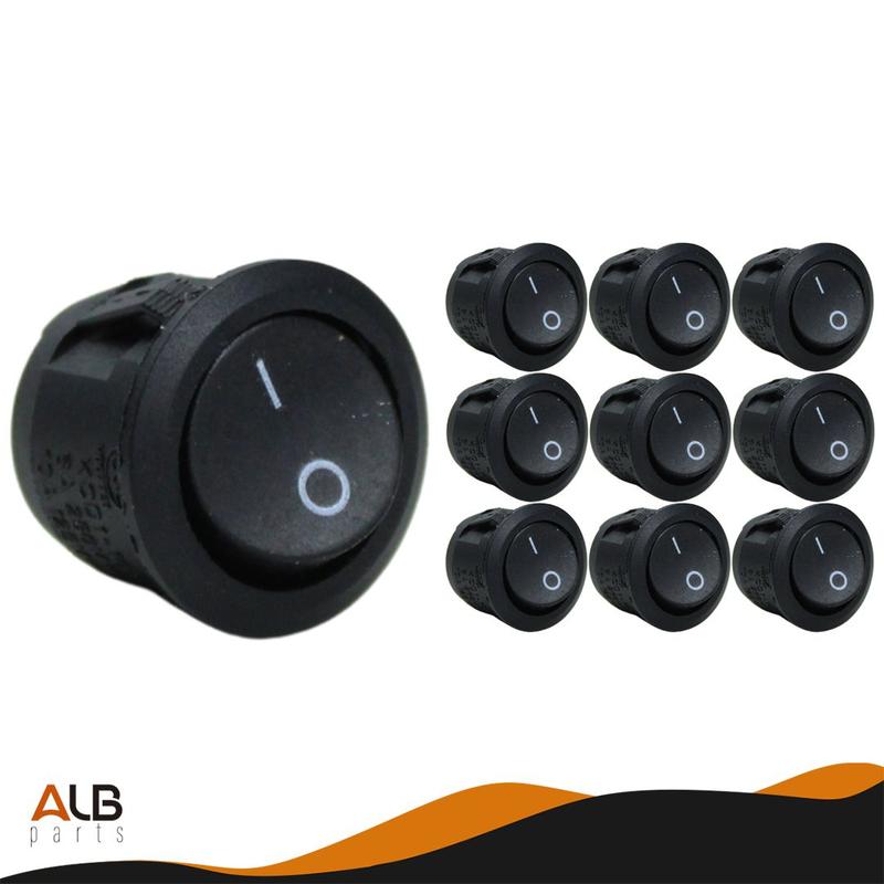 Kit 10 Chave Gangorra Liga/Desliga Redonda Preta 2 TERMINAIS - PCI ELETRO PARTS - Interruptores ...