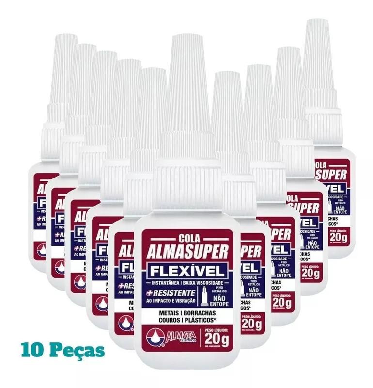 Kit 10 Colas Instantania Almasuper Flexivel - ALMATA - Cola Instantânea ...