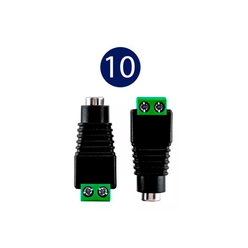 Kit 10 Conector Plug P4 Femea Borne Peças Camera Cftv Fonte - FL ...