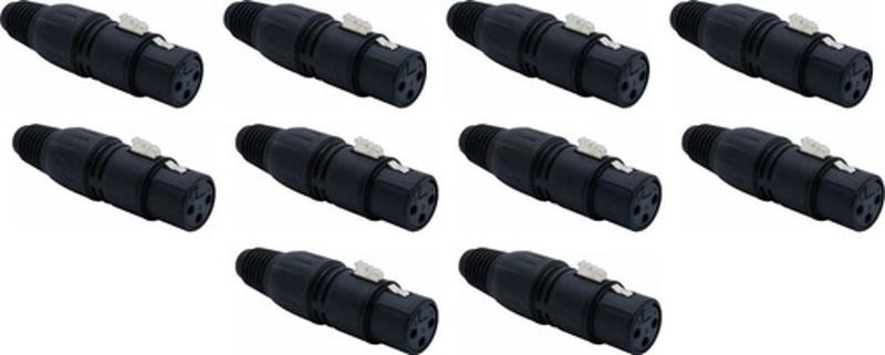 Kit 10 Conector Xlr Canon Femea Preto Sk013 Csr - Conector / Plug XLR - Magazine Luiza