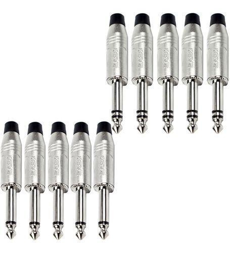 Kit 10 Conectores Plug P10 Mono / Stereo Santo Angelo Sa2x - Canon - Plugs e Adaptadores ...