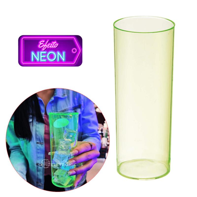 kit 10 Copos Acrílico Transparente Neon Long Drink Alta Qualidade ...