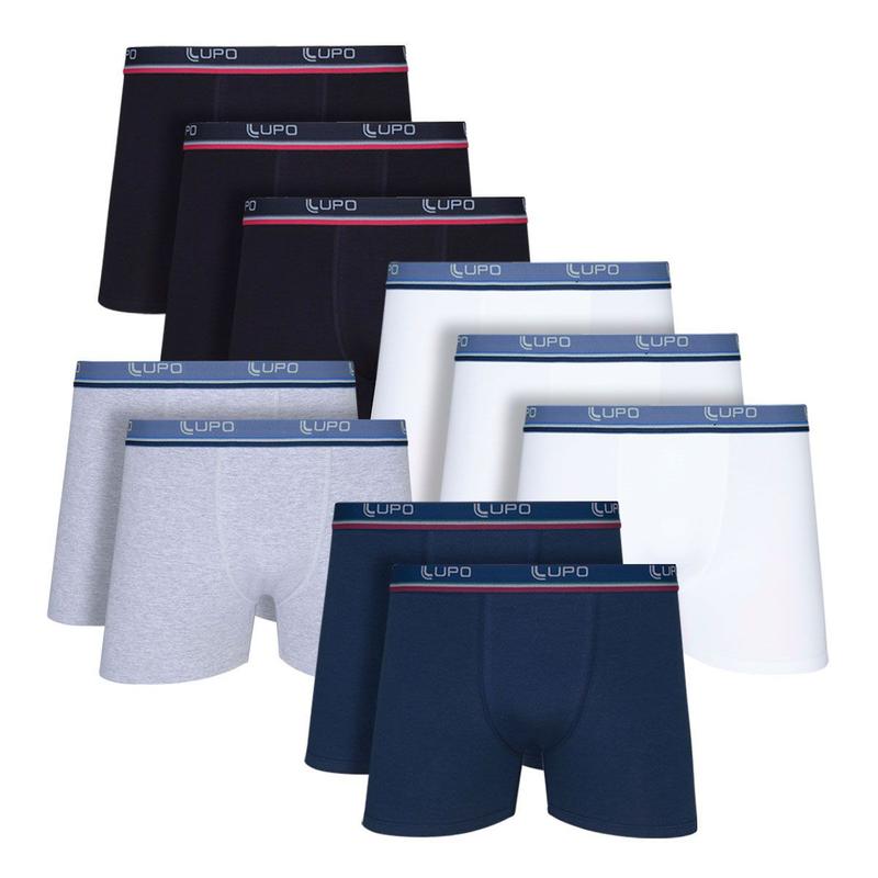 Kit 10 Cueca Boxer Cuecas Box Varios Modelos E Cores Atacado - Lupo ...