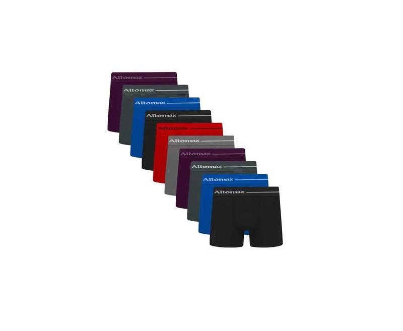 Kit 10 cuecas box boxer tamanho p lisa altomax ótima qualidade - Cueca ...