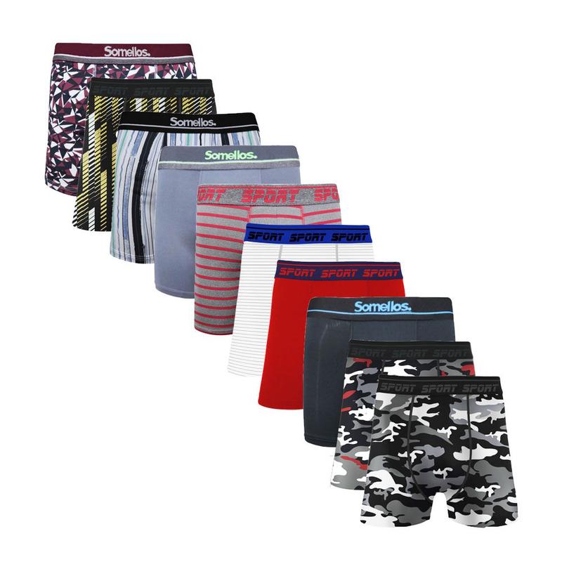 Kit 10 Cuecas Box Microfibra Modelos Sortidos Varias Marcas - QLC SPORT ...