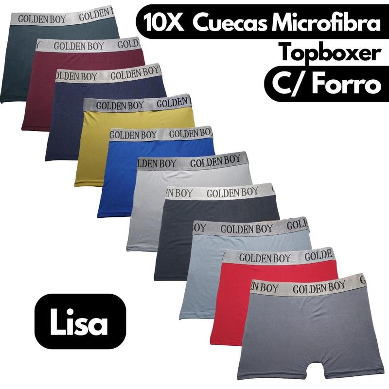 Kit 10 Cuecas Boxer Box Microfibra Masculina Adulto - Golden Boy ...