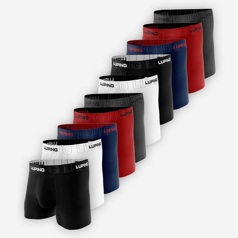 Kit 10 Cuecas Boxer Masculina Lisa Shortinho Box Com Elástico Alto ...