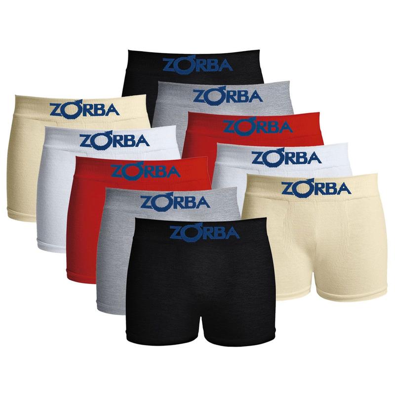Kit 10 Cuecas Infantil Boxer Kids Sem Costura Algodão Zorba - Cueca ...