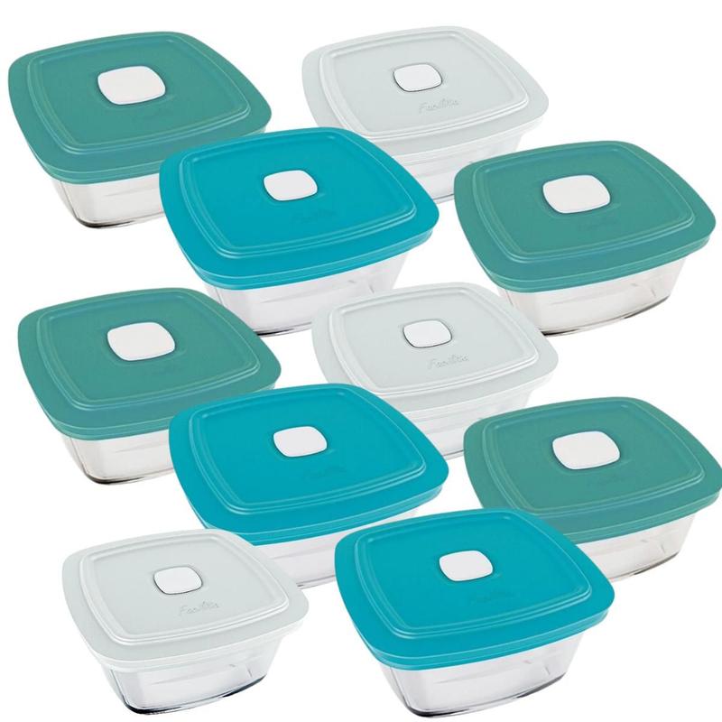 Kit 10 Facilita Vap 500ml Vidro C/ Tampa Marmita Marinex - Pote ...