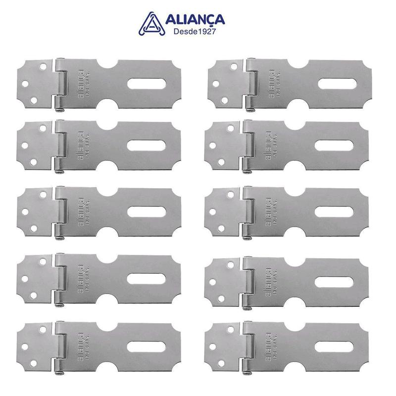 Kit 10 Fecho Porta Cadeado em Aço Zincado 3.1/2" 89mm - Aliança - Porta ...