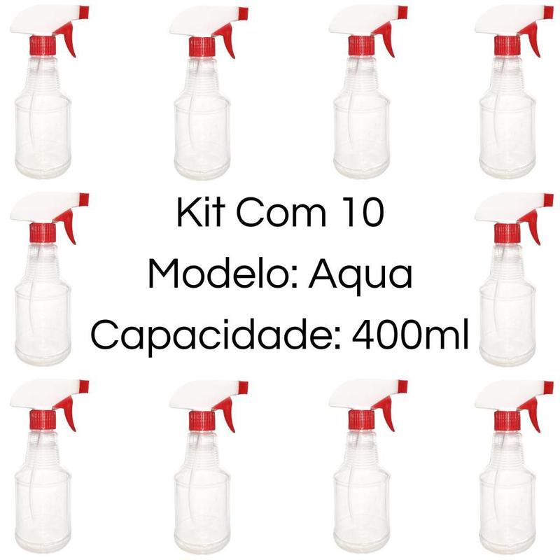 Kit 10 Frasco Pet Borrifador com Válvula Gatilho Spray Colorido Pulverizador Borrifadora 300ml ...