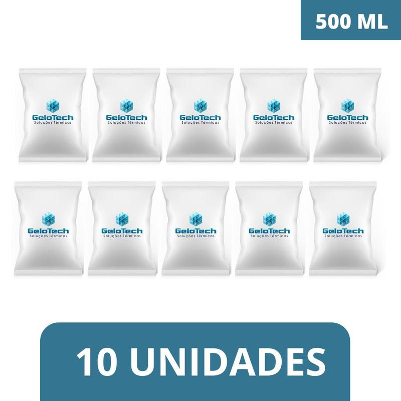 Kit 10 Gelo Artificial Reutilizável Flexível 500g - GeloTech - Gelo ...